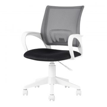 Купить Кресло офисное TopChairs ST-BASIC-W серый крестовина пластик белый (Россия, Stool Group ...
